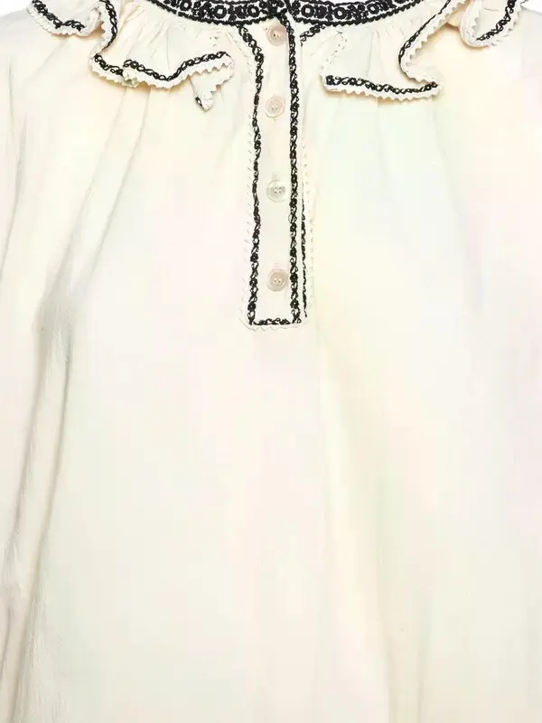 MARANT ETOILE Embroidered Mini Dress - Neutrals