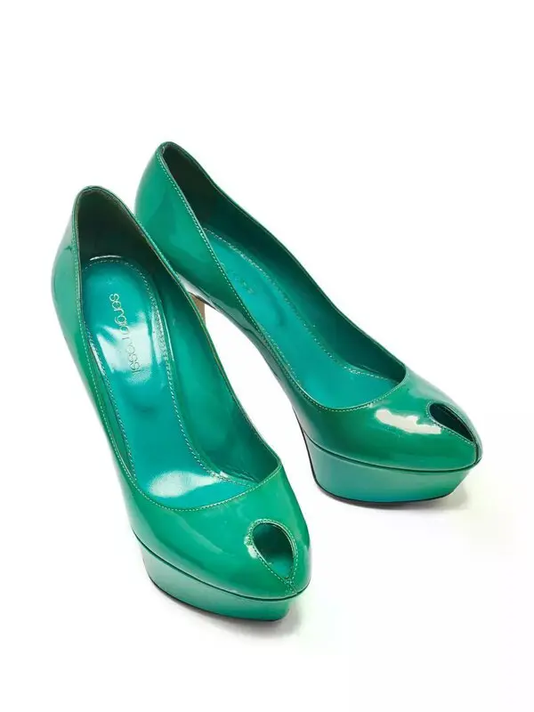 SERGIO ROSSI Peep-toe Pumps - Green