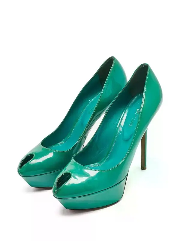 SERGIO ROSSI Peep-toe Pumps - Green