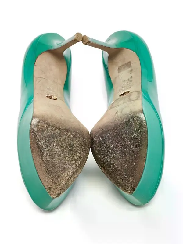 SERGIO ROSSI Peep-toe Pumps - Green