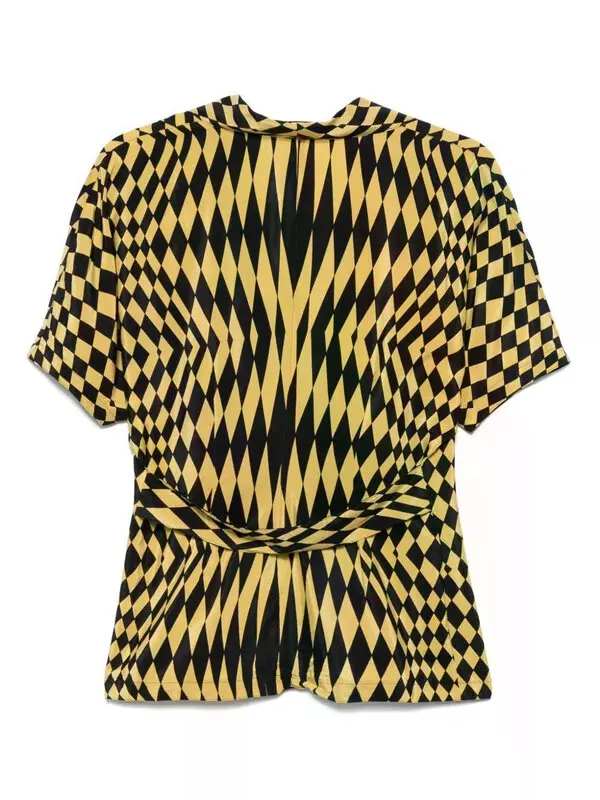 Versace 1970s Graphic Print Silk Shirt