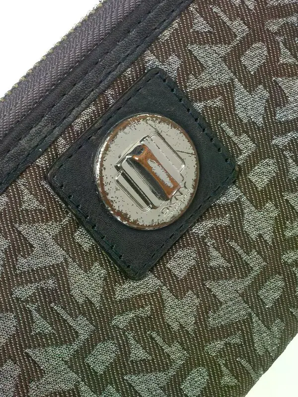 Dkny Monogram-canvas Zip Wallet