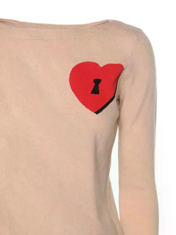 Diane Von Furstenberg Heart-lock Crew Neck Sweater - Neutrals