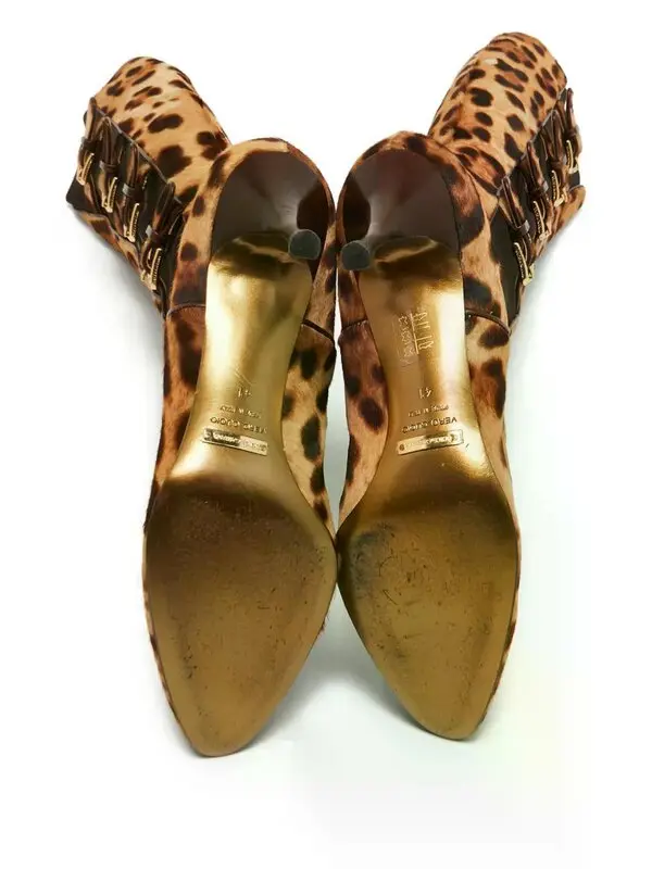 Dolce & Gabbana Knee-high Leopard Print Stiletto Boots