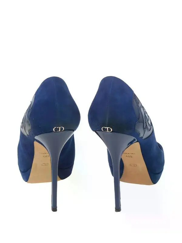 Dior Suede Peep-toe Platform High Heel Pumps
