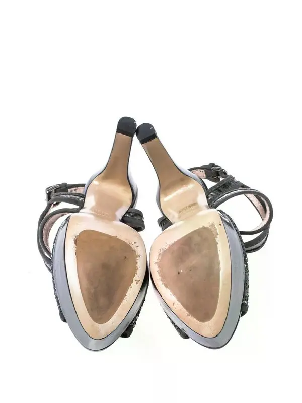 Miu Miu Glitter Detail Platform Sandals