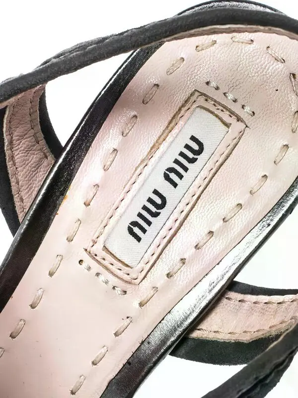 Miu Miu Glitter Detail Platform Sandals