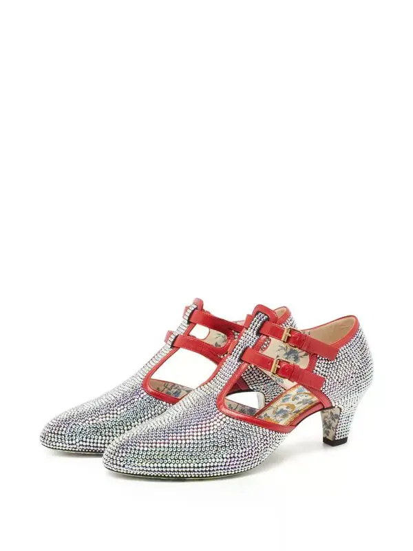 Gucci Embellished Buckled Almond Toe Pumps