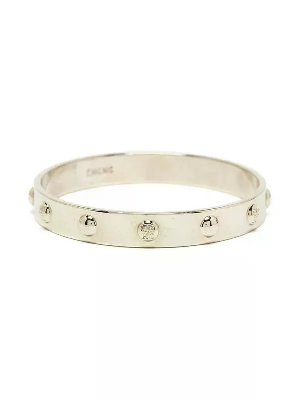 Carolina Herrera Monogram Studded Bangle - Silver
