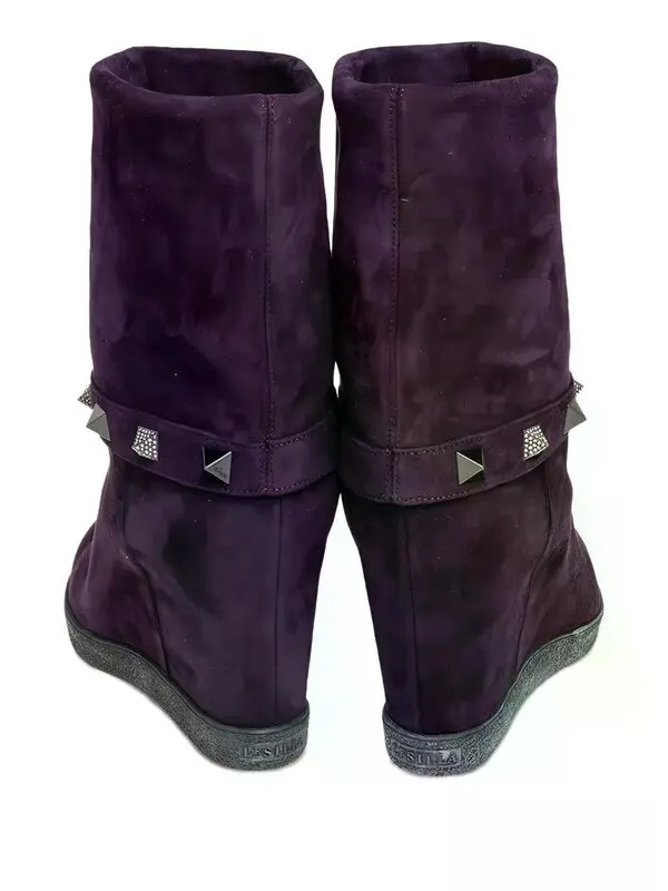 LE SILLA Suede Spike-stud Detail Wedge Boots