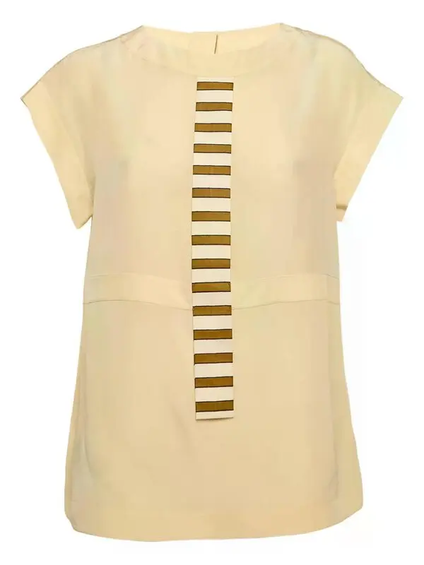 Fendi Silk Stripe Detail Blouse