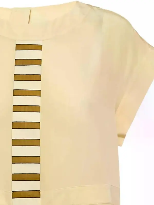 Fendi Silk Stripe Detail Blouse