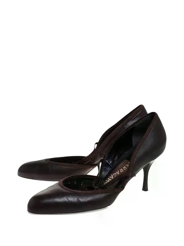FERRAGAMO Leather Bow Embellished Pumps