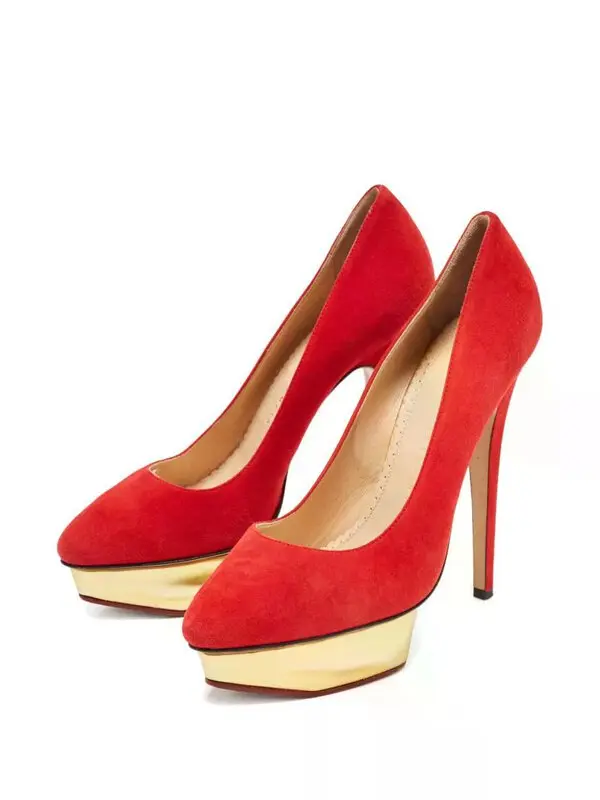 CHARLOTTE OLYMPIA Suede Platform Stiletto Pumps