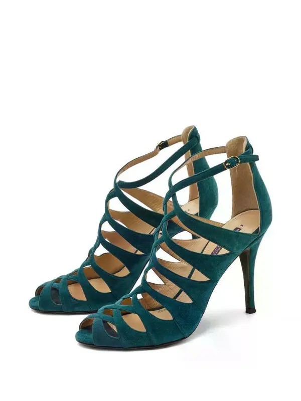 Ralph Lauren Suede Stiletto Sandals - Green
