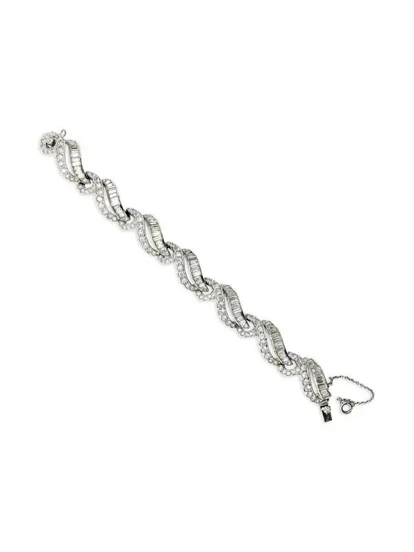 JENNIFER GIBSON JEWELLERY 1950s Crystal-embellished Bracelet - Silver