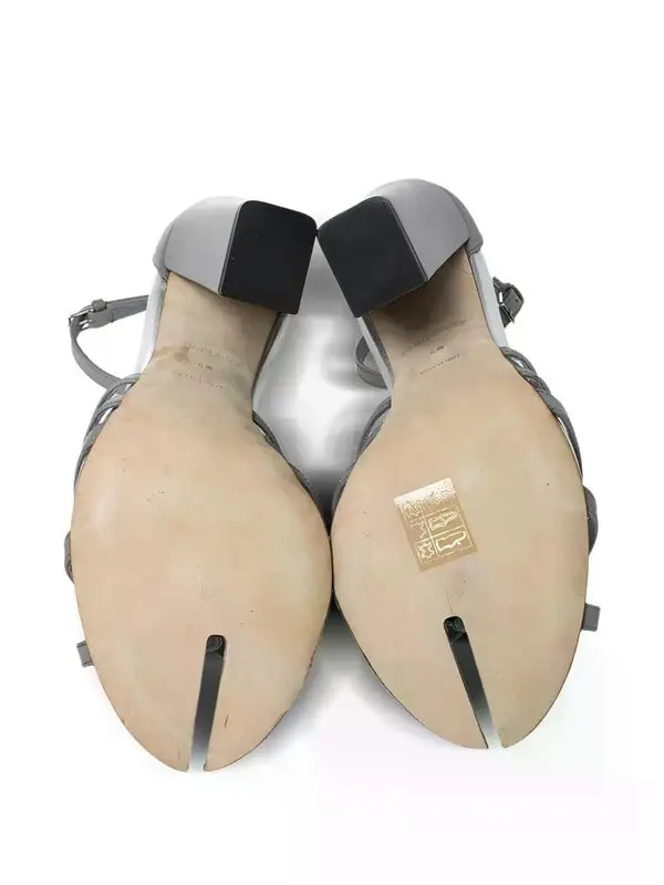 Burberry Ash Calf Leather Strappy Sandals