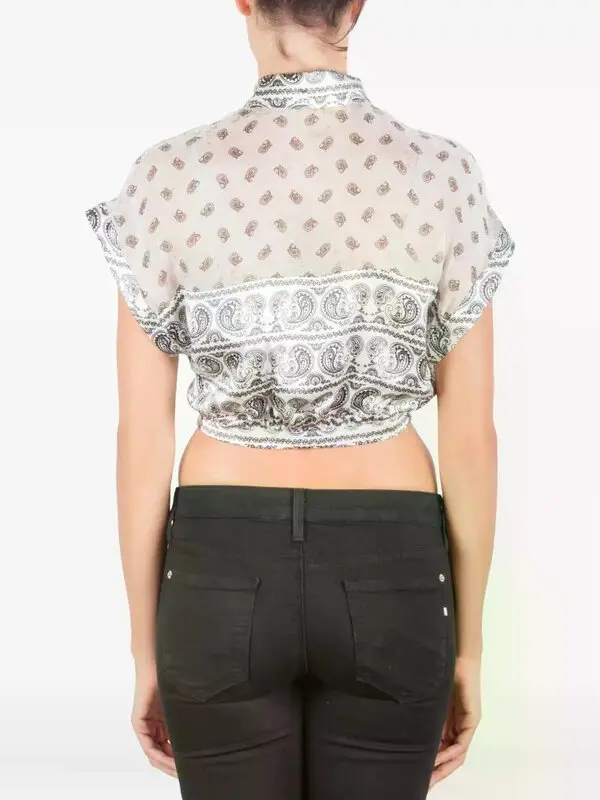 Pierre Balmain Paisley Print Silk Top - White
