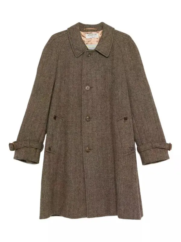 A.N.G.E.L.O. VINTAGE CULT 1990s Herringbone Front Button Fastening Coat