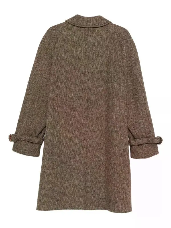 A.N.G.E.L.O. VINTAGE CULT 1990s Herringbone Front Button Fastening Coat