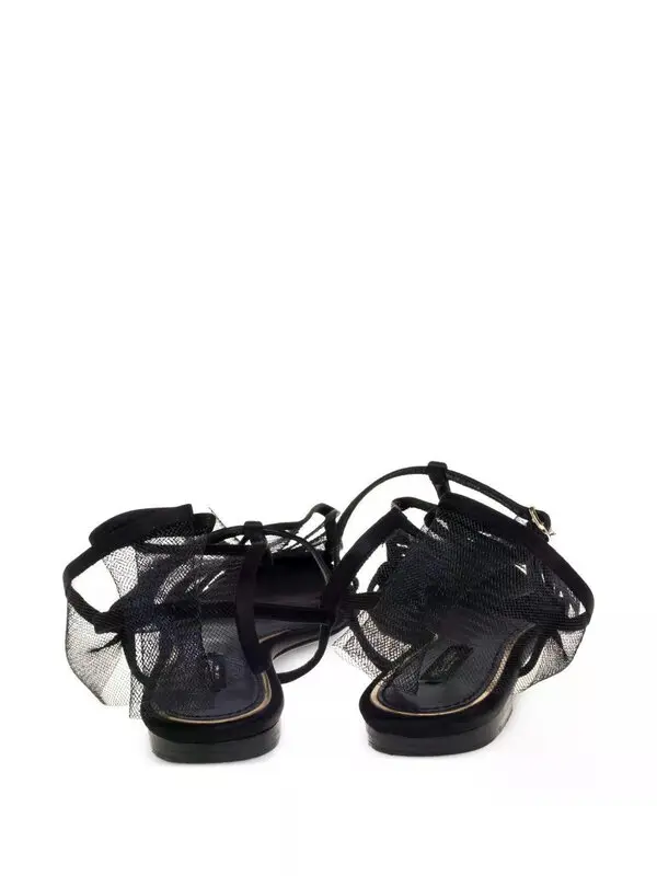 Dolce & Gabbana Bow-detail Mesh Flat Sandals