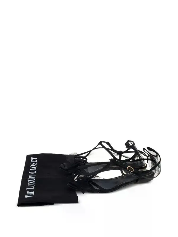 Dolce & Gabbana Bow-detail Mesh Flat Sandals