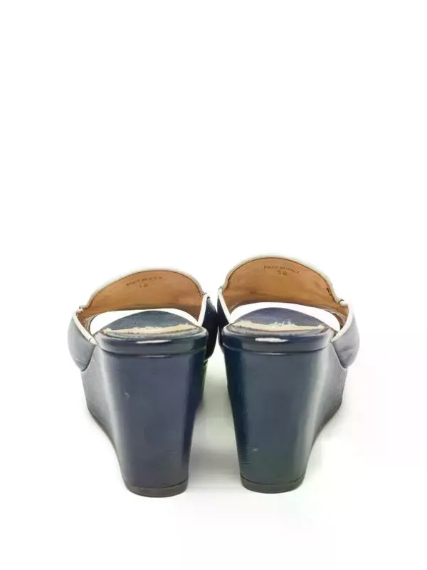 Prada 85mm Textured Leather Wedge Sandals