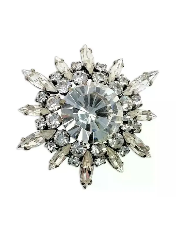 JENNIFER GIBSON JEWELLERY 1930s Paste Starburst Brooch - Silver