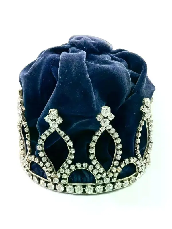 JENNIFER GIBSON JEWELLERY 1950s Paste And Velvet Crown - Silver