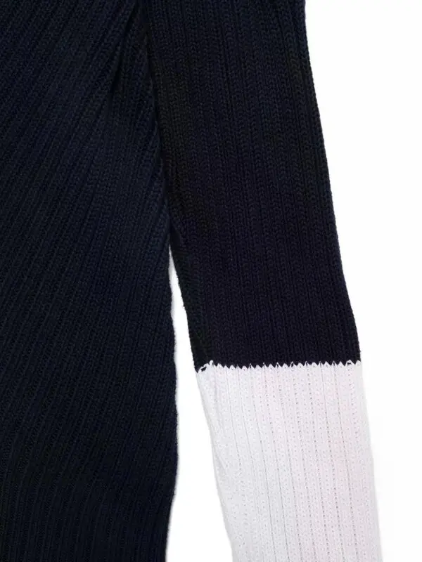 Gianfranco Ferre 1990s Ribbed-knit Colour-block Sweater