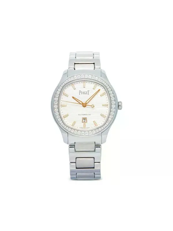 PIAGET Polo Date 36mm Stainless Steel Automatic Watch With Diamond-embellished Bezel - Silver