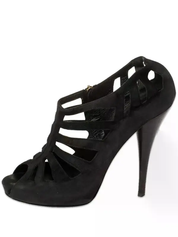 Fendi Suede Peep-toe Stiletto Pumps
