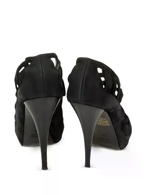 Fendi Suede Peep-toe Stiletto Pumps