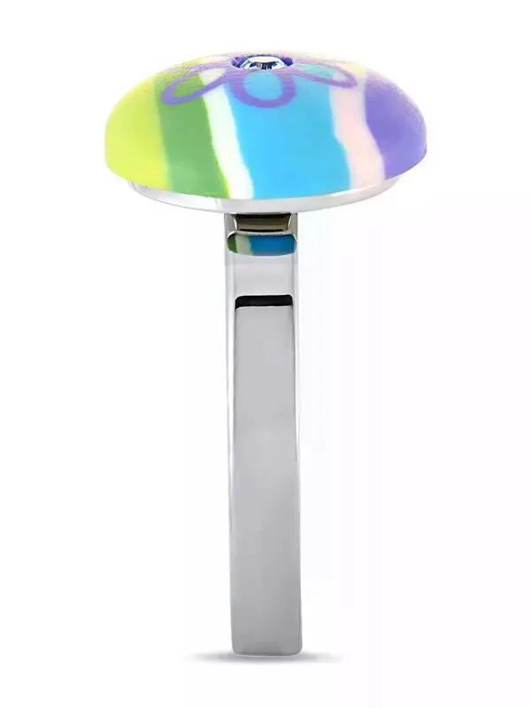 SWATCH Stainless Steel Crystal Cocktail Ring