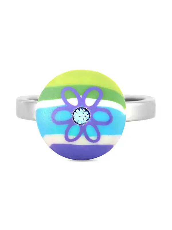 SWATCH Stainless Steel Crystal Cocktail Ring