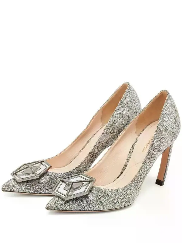 NICHOLAS KIRKWOOD Textured Pointed-toe Pumps - Silver