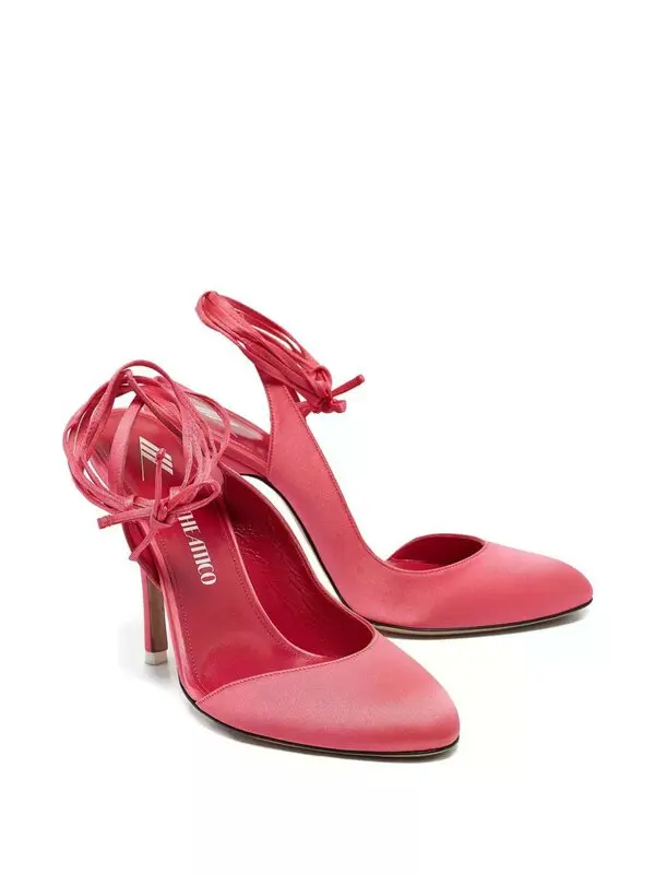 Attico 120mm Carrie Satin Ankle-tie Pumps