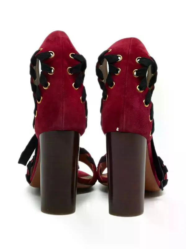 Chloé 110mm Suede Lace-up Sandals