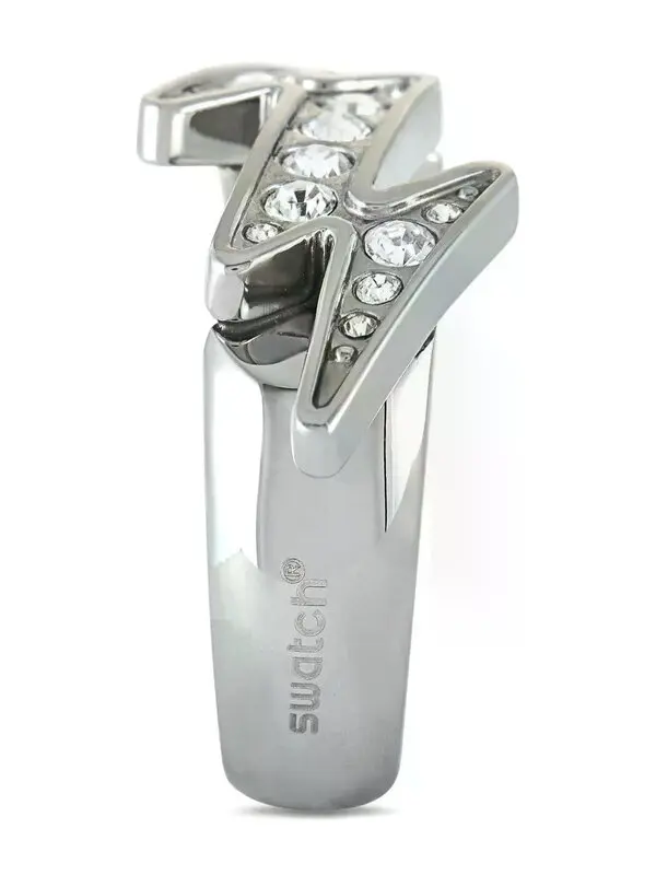 SWATCH Crystal-embellished Lightning Bolt Ring - Silver