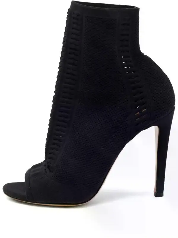 GIANVITO ROSSI 110mm Peep-toe Ankle Boots - Black