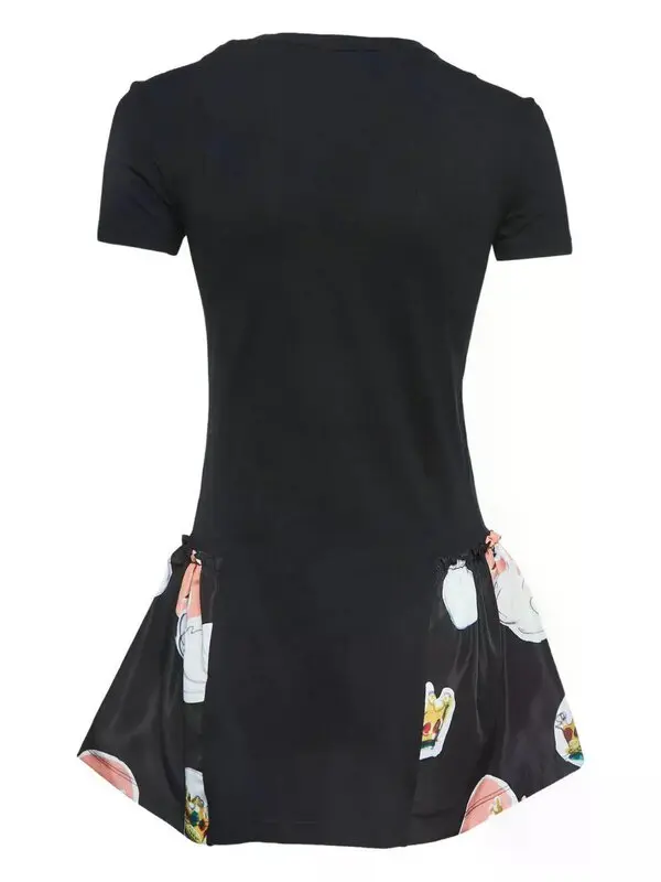Valentino Garavani Flounce-print Cotton T-shirt Dress - Black