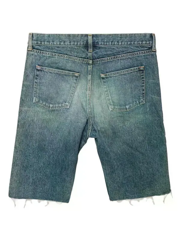 Saint Laurent Powder Cotton Ripped Shorts
