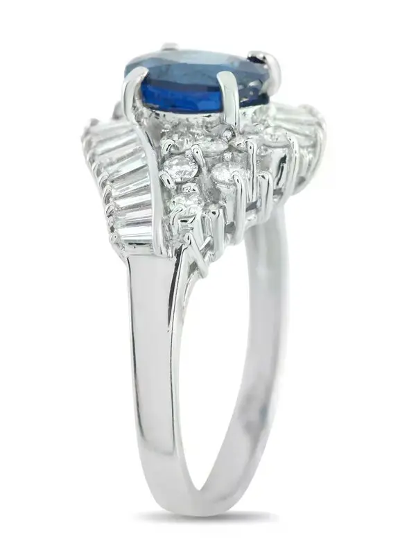 LB EXCLUSIVE Platinum, Diamond, And Sapphire Ring