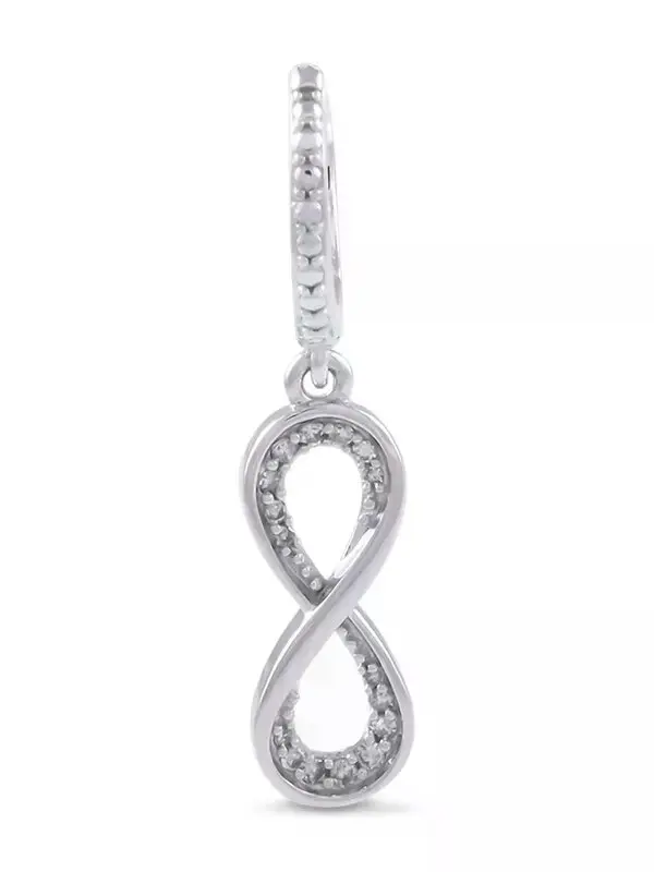 LB EXCLUSIVE 10kt White Gold Diamond Pavé Infinity Dangle Hoop Earrings