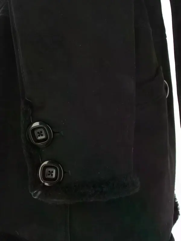 Versace 1990s Suede Shearling Collar Coat