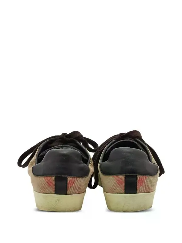 Burberry Leather Checked Lace-up Sneakers