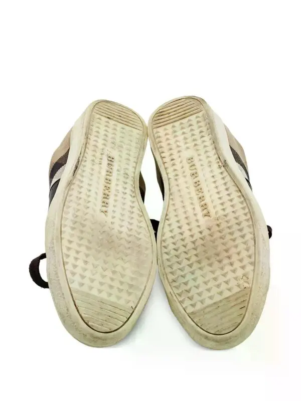 Burberry Leather Checked Lace-up Sneakers