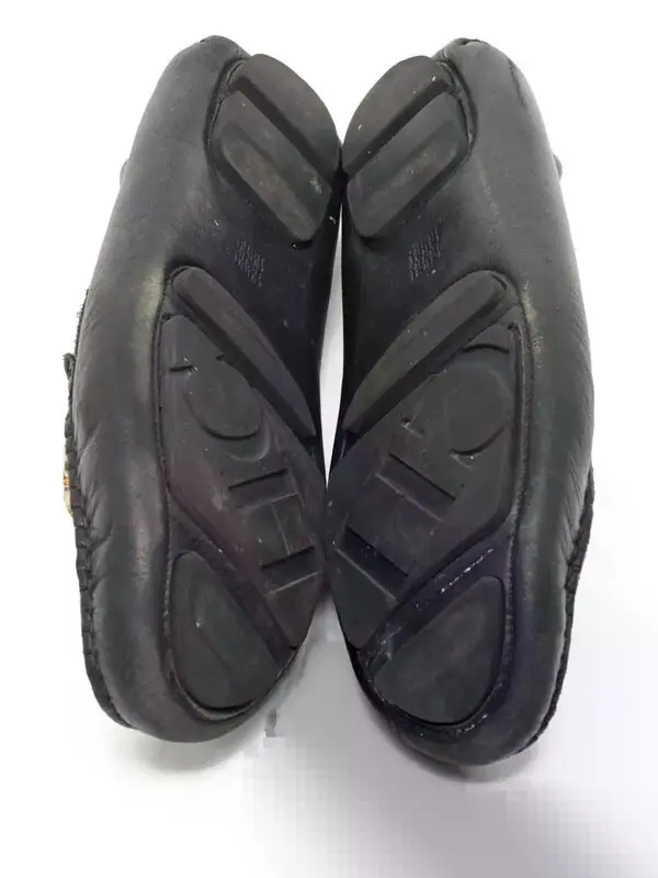 Carolina Herrera Leather Chain Embellished Loafers