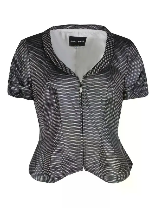 Giorgio Armani Jacquard Zip Jacket With Short Sleeves