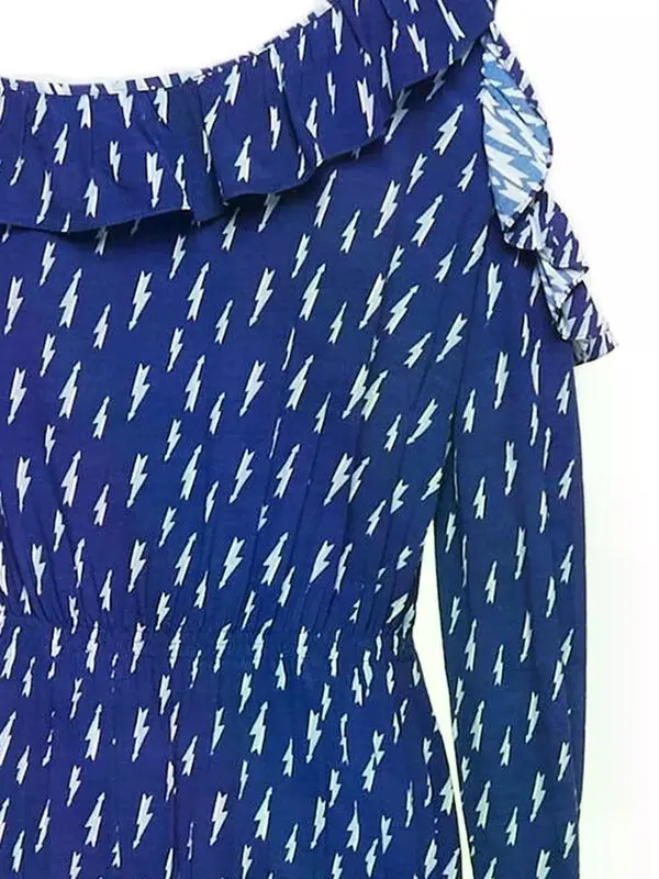 Sandro Lightning Print Ruffle Dress